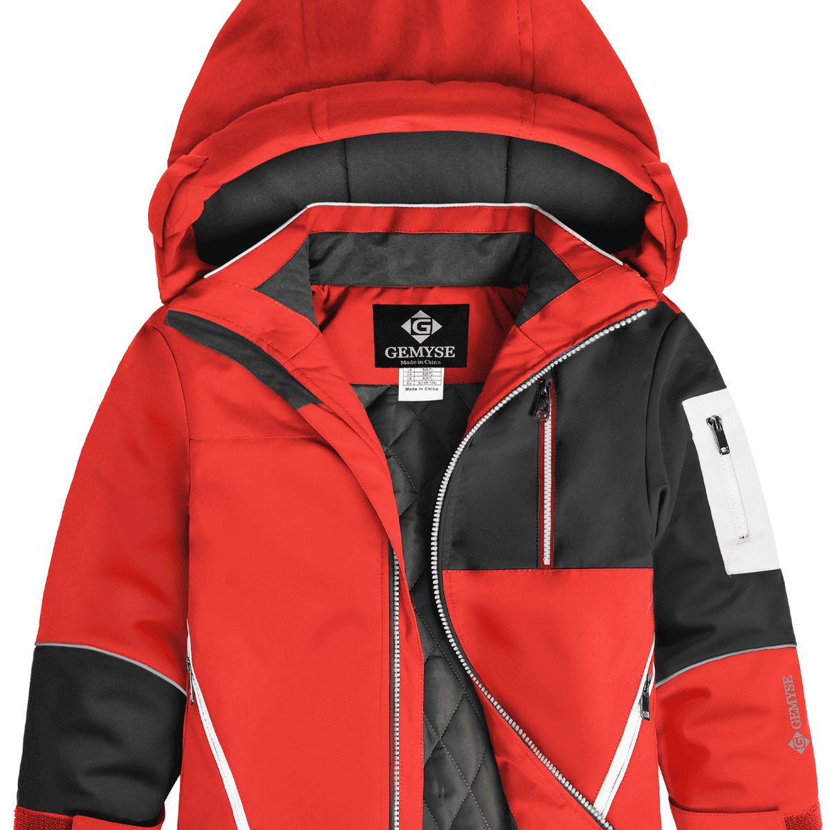 GEMYSE Boys Winter Coat Waterproof Windproof Boys Ski Snow Jacket with